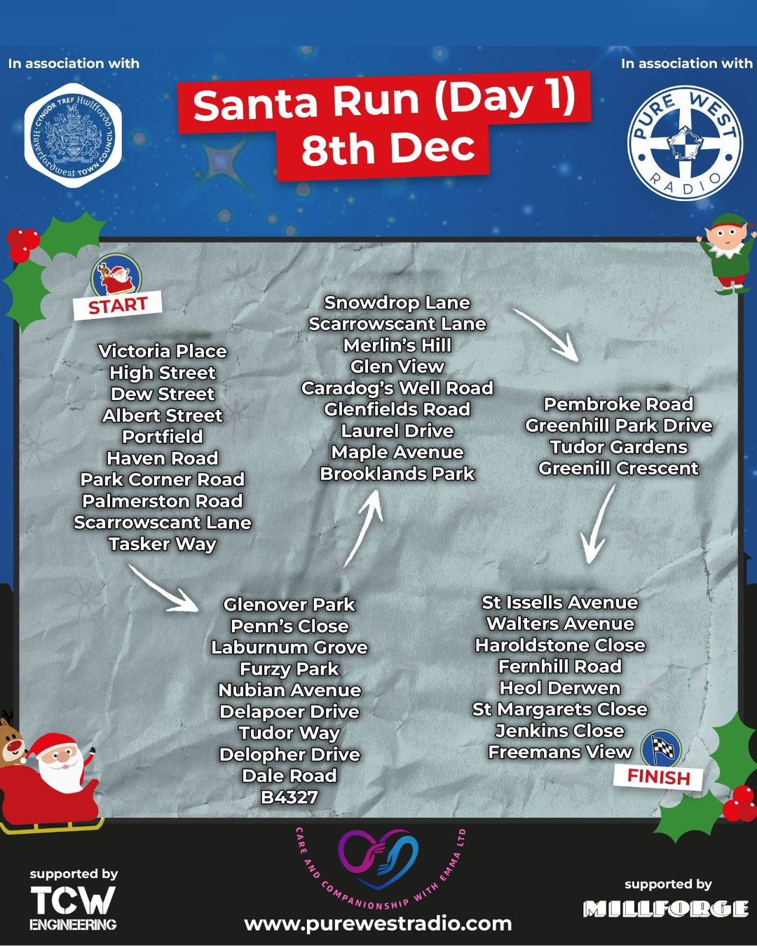 Haverfordwest Santa Sleigh Run 2025 | Pure West Radio